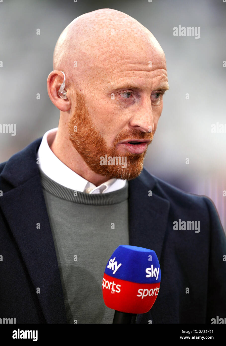 James Collins ahead of the Premier League match at London Stadium Stock ...