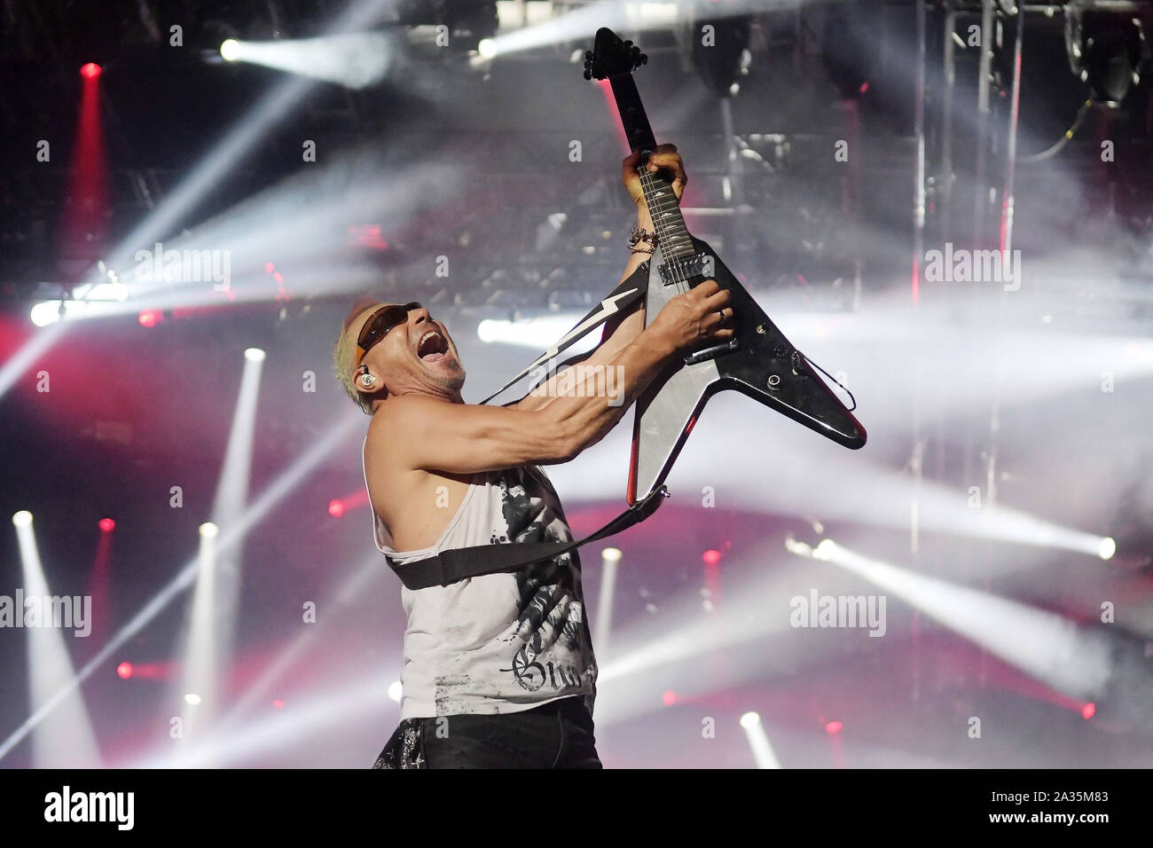 Rio de Janeiro, Brazil, October 4, 2019. Guitarist Rudolf Schenker of ...