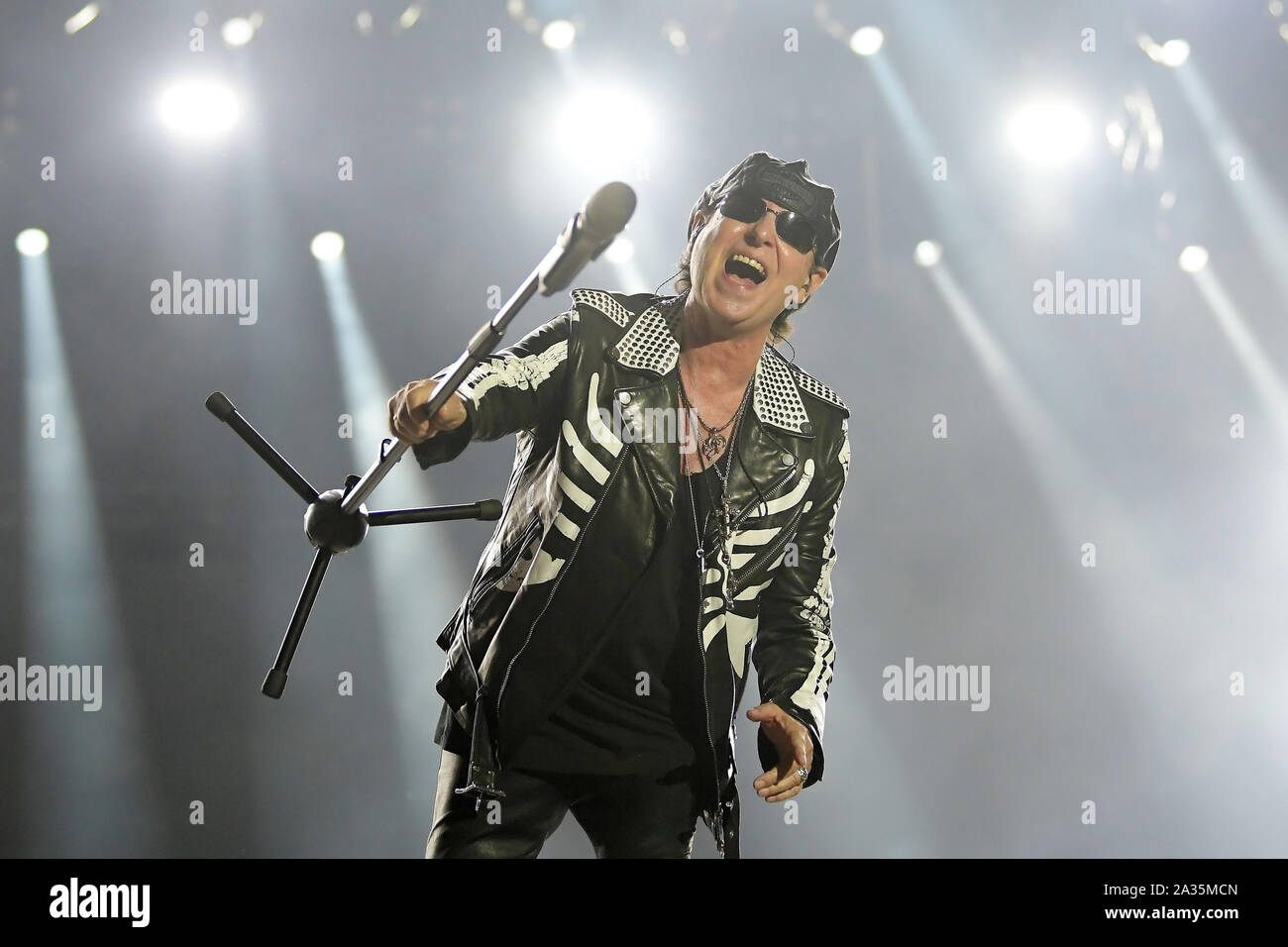 Rio de Janeiro, Brazil, October 4, 2019. Vocalist Klaus Meine of the ...