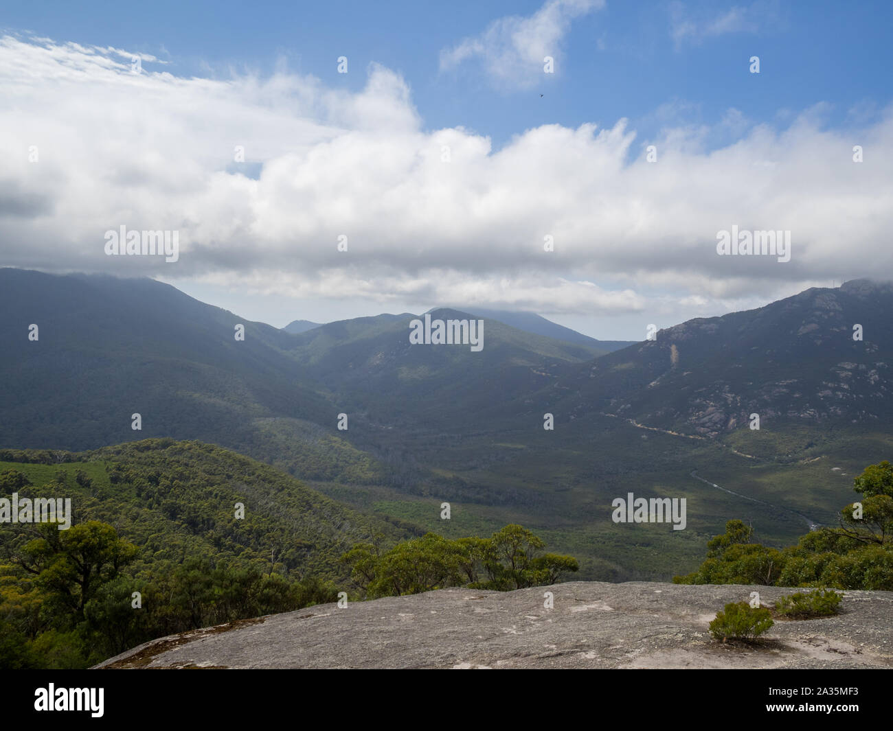 Views to the interior of Wilsons Promontory from the Mount Bishop ...