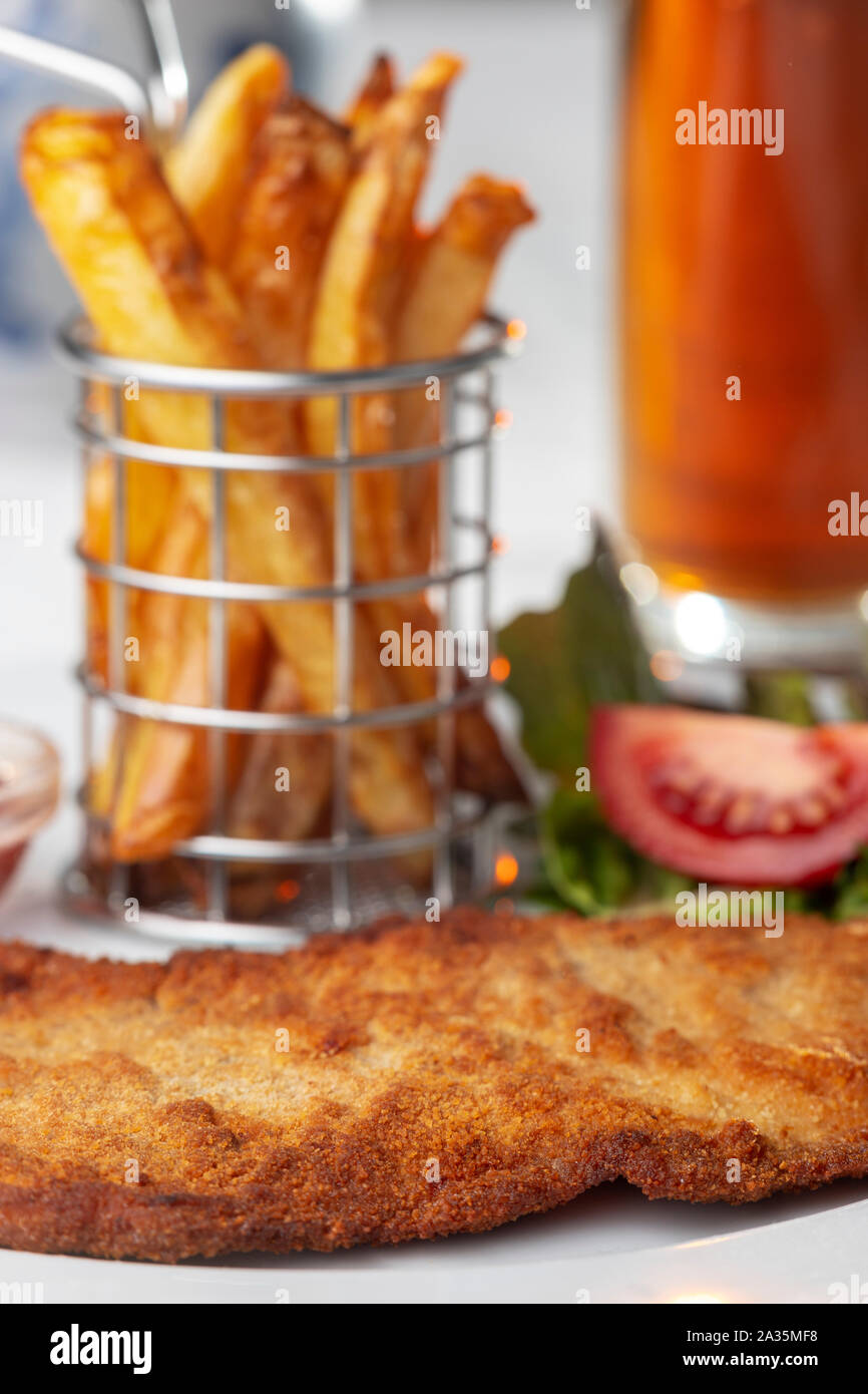 wiener schnitzel on a plate Stock Photo - Alamy