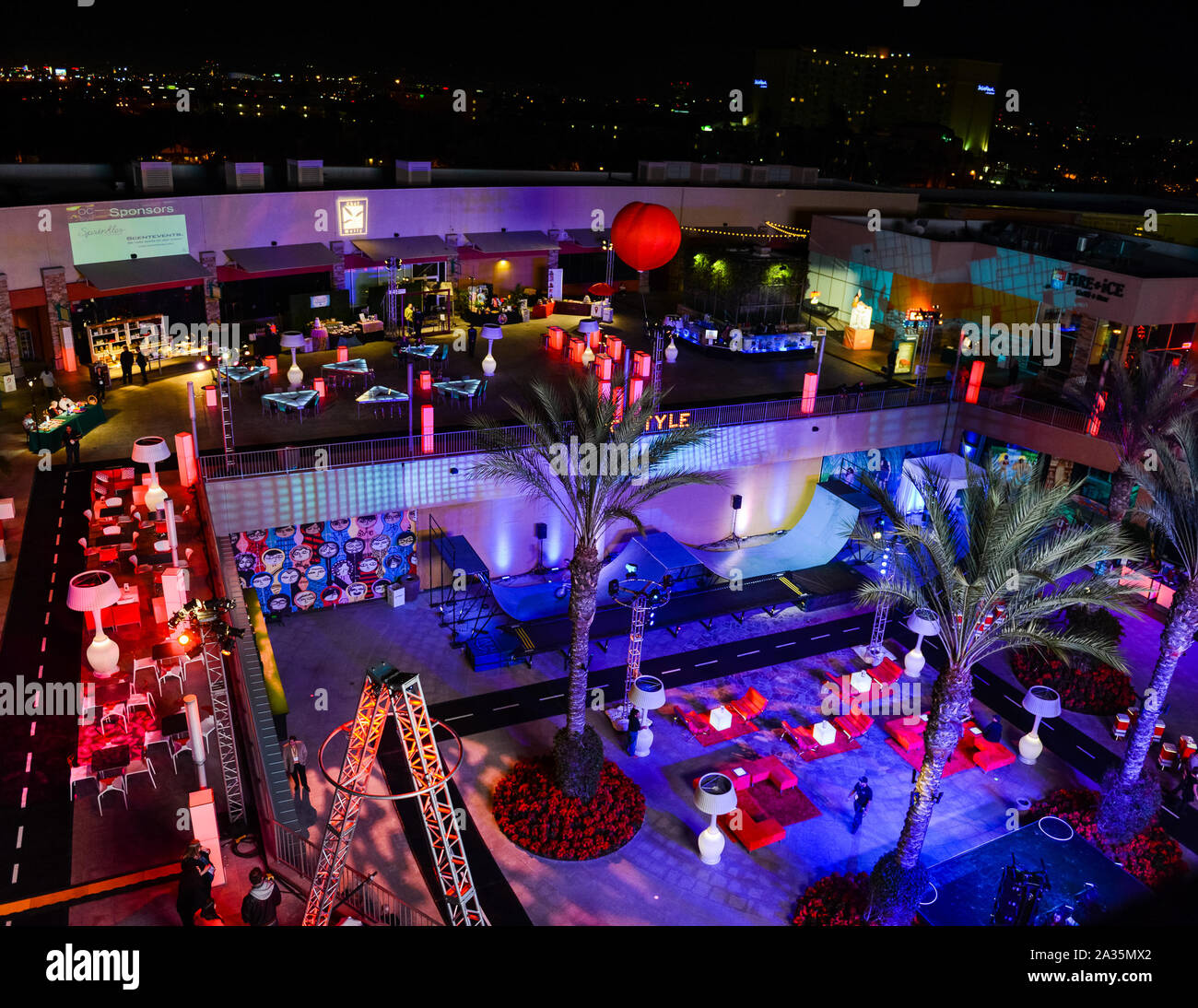 Colorful lighting corporate event in California Stock Photo - Alamy