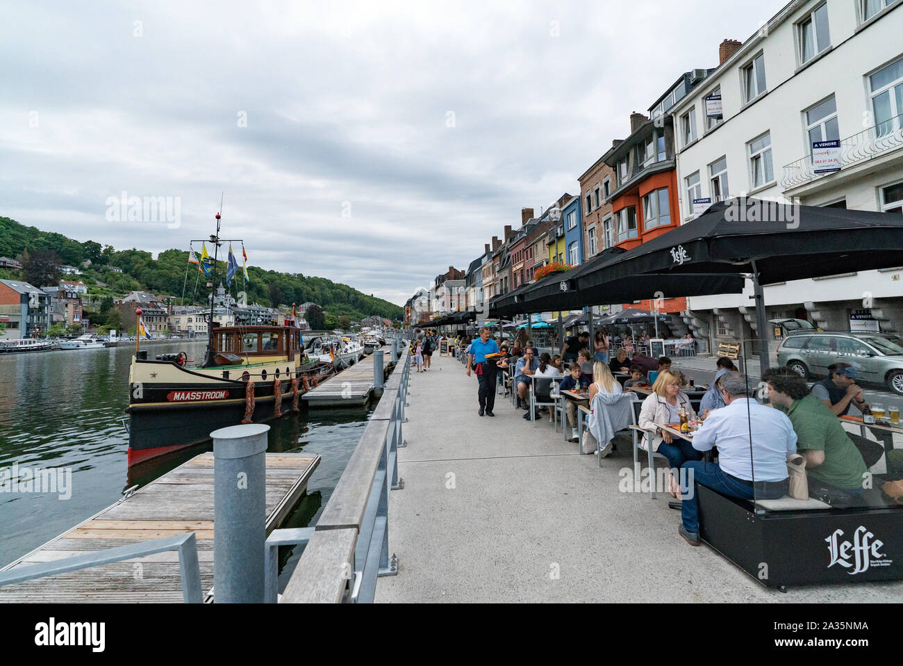 Dinant, Namur / Belgium - 11 August 2019: tourists enjoying a meal out ...