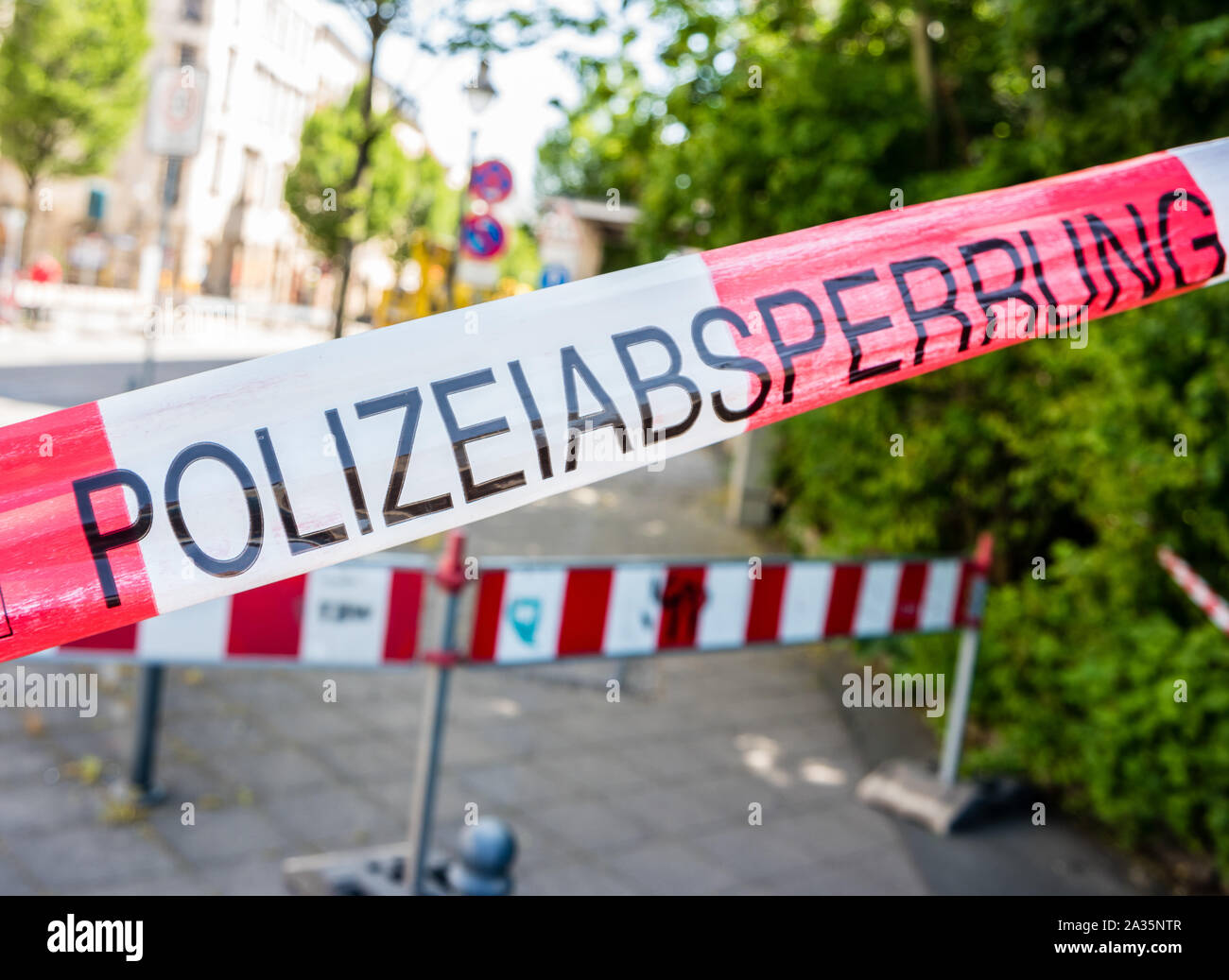 Police tape Germany Stock Photo - Alamy