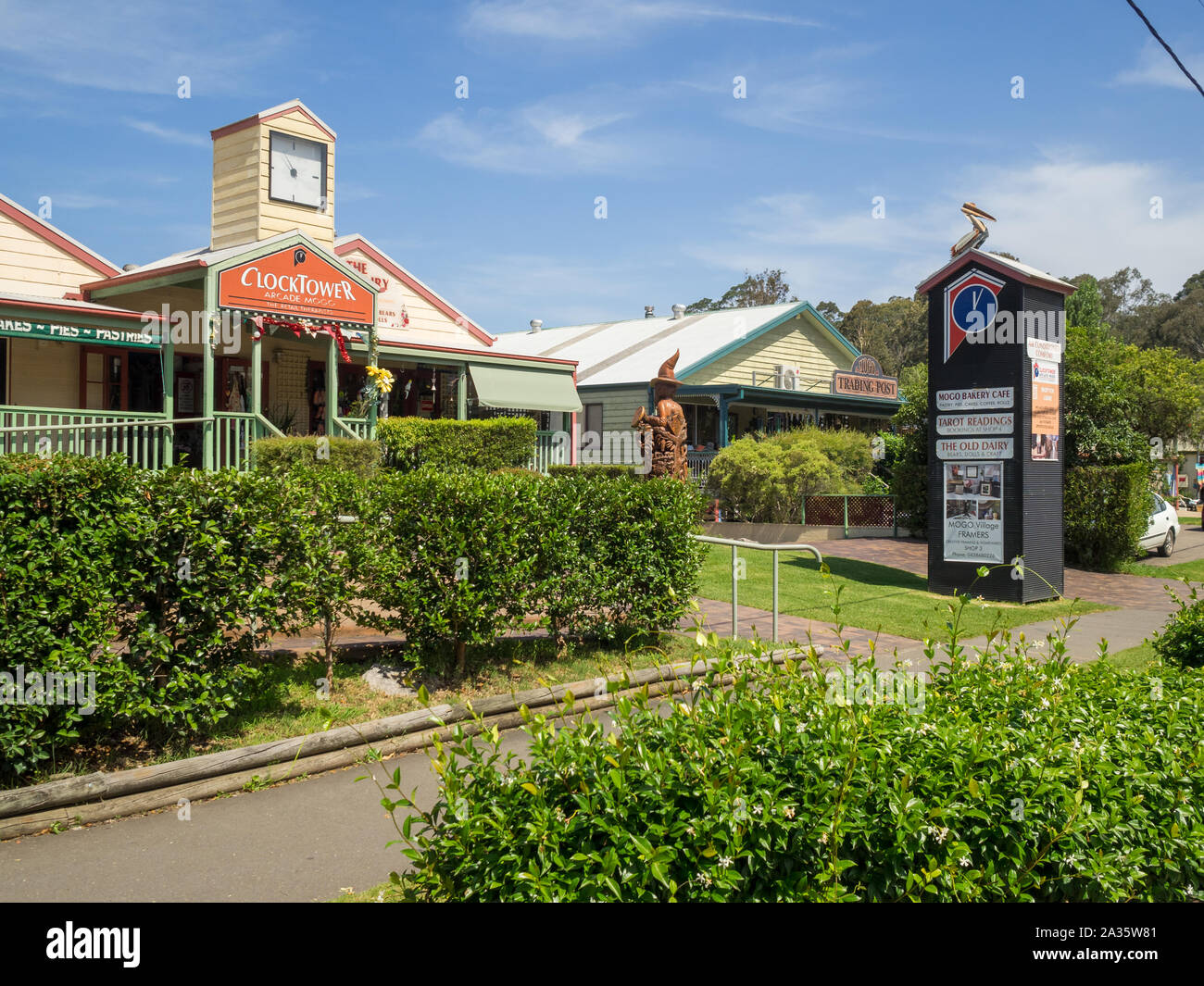Clock Tower shop in Mogo Stock Photo - Alamy