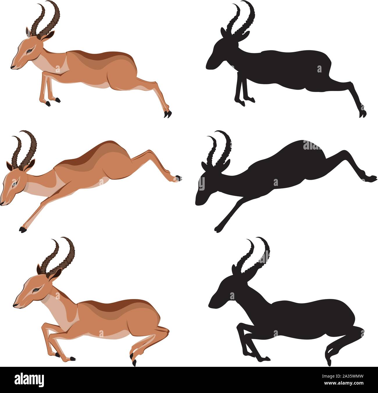Illustration of cute antelope, cartoon animal on white background Stock ...