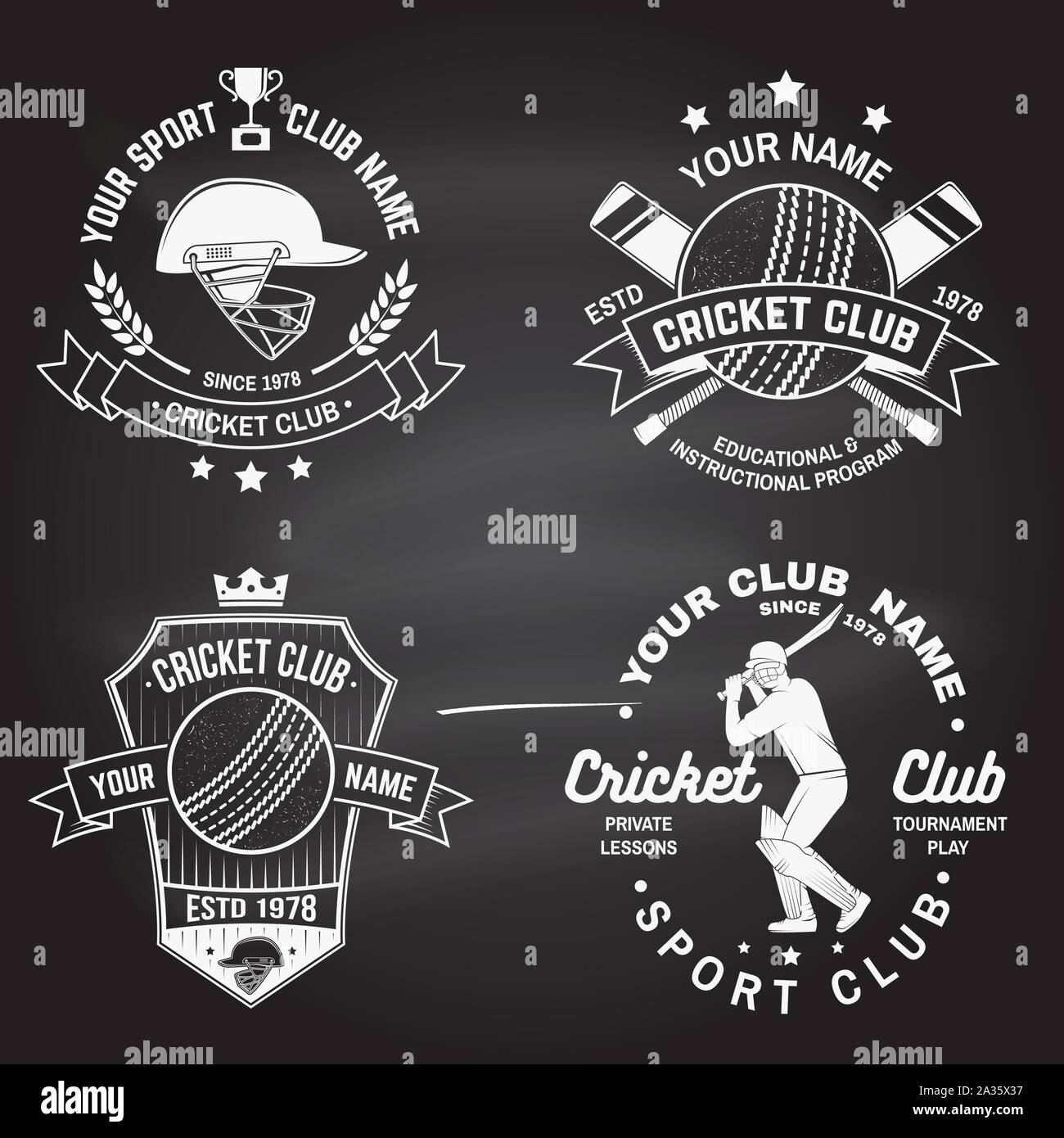 Cricket logo templates hi-res stock photography and images - Alamy