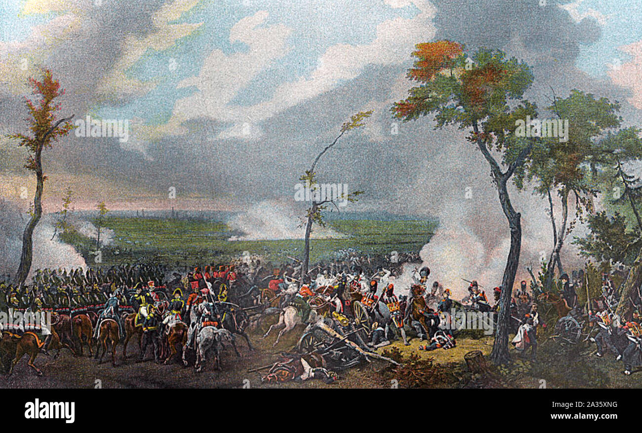 BATTLE OF HANAU 30/31 October 1813. Painting by Horace Vernet shwoing ...