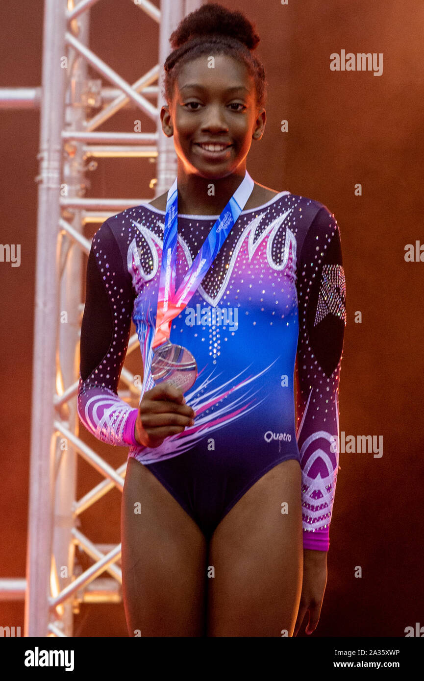 Birmingham, England, UK. 29 September 2019. Silver medalist Jaeda-Lei ...