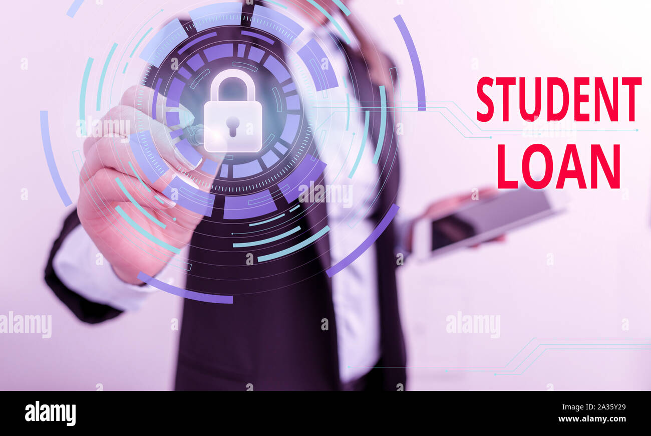 Writing note showing Student Loan. Business concept for financial ...