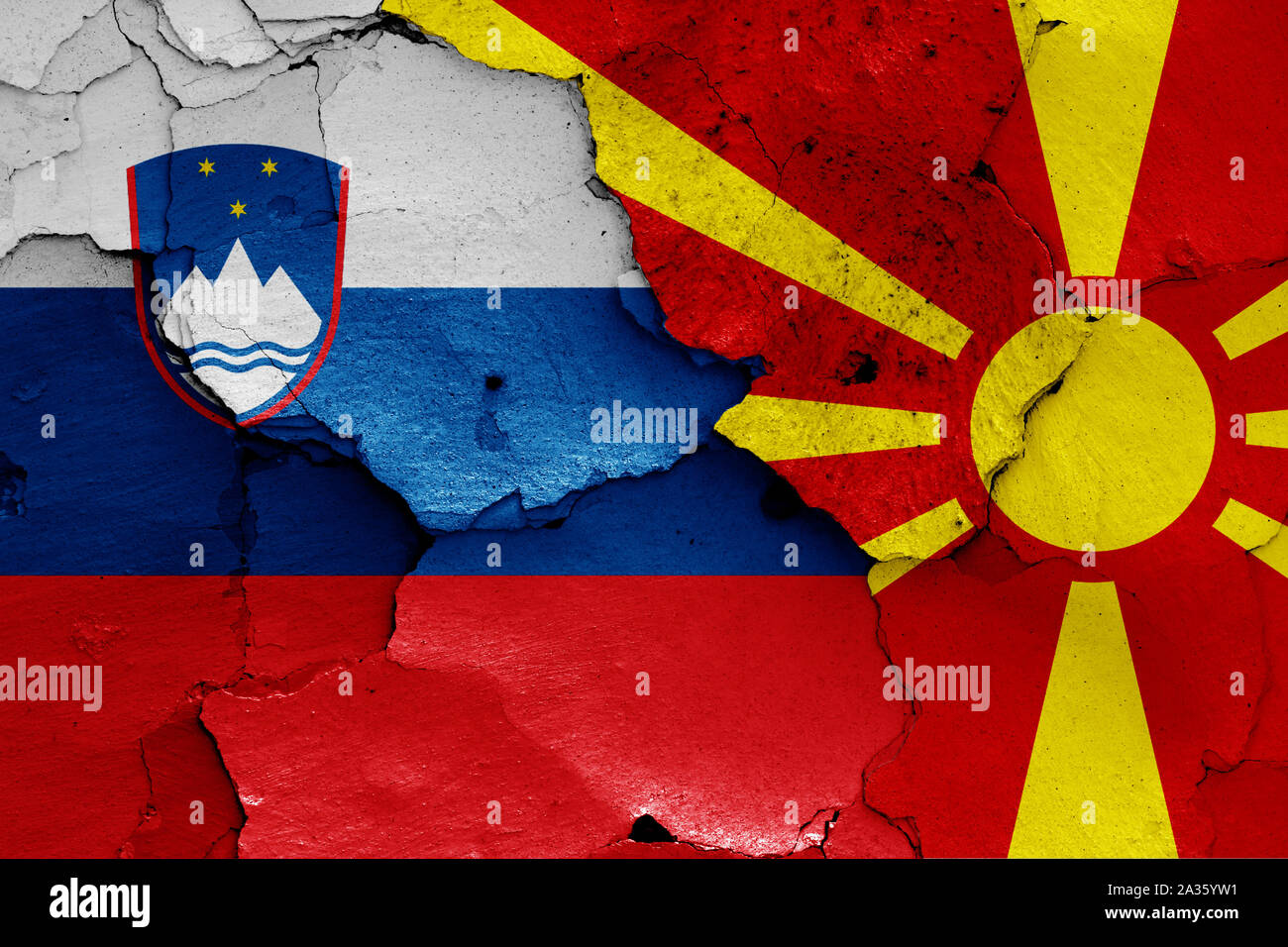 Slovenia north macedonia flag hi-res stock photography and images - Alamy