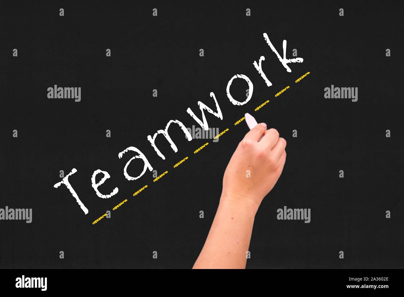 Chalk board Teamwork Stock Photo - Alamy