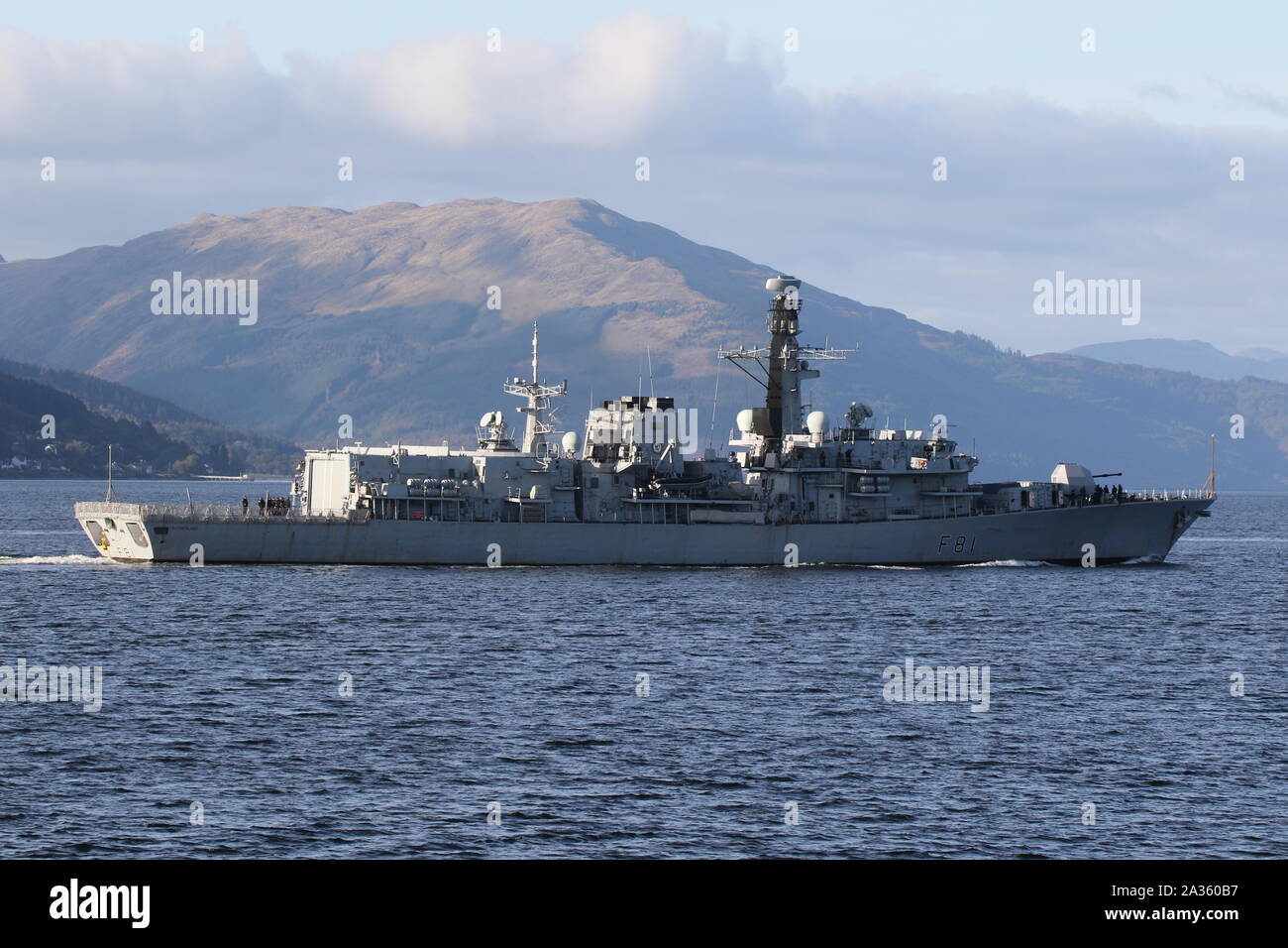 HMS Sutherland (F81), a Type 23 frigate operated by the Royal Navy ...