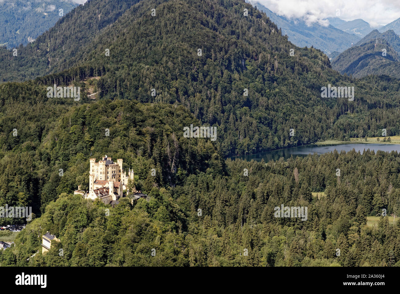 Schwangau, Germany. 8th August, 2019. General view of Hohenschwangau ...