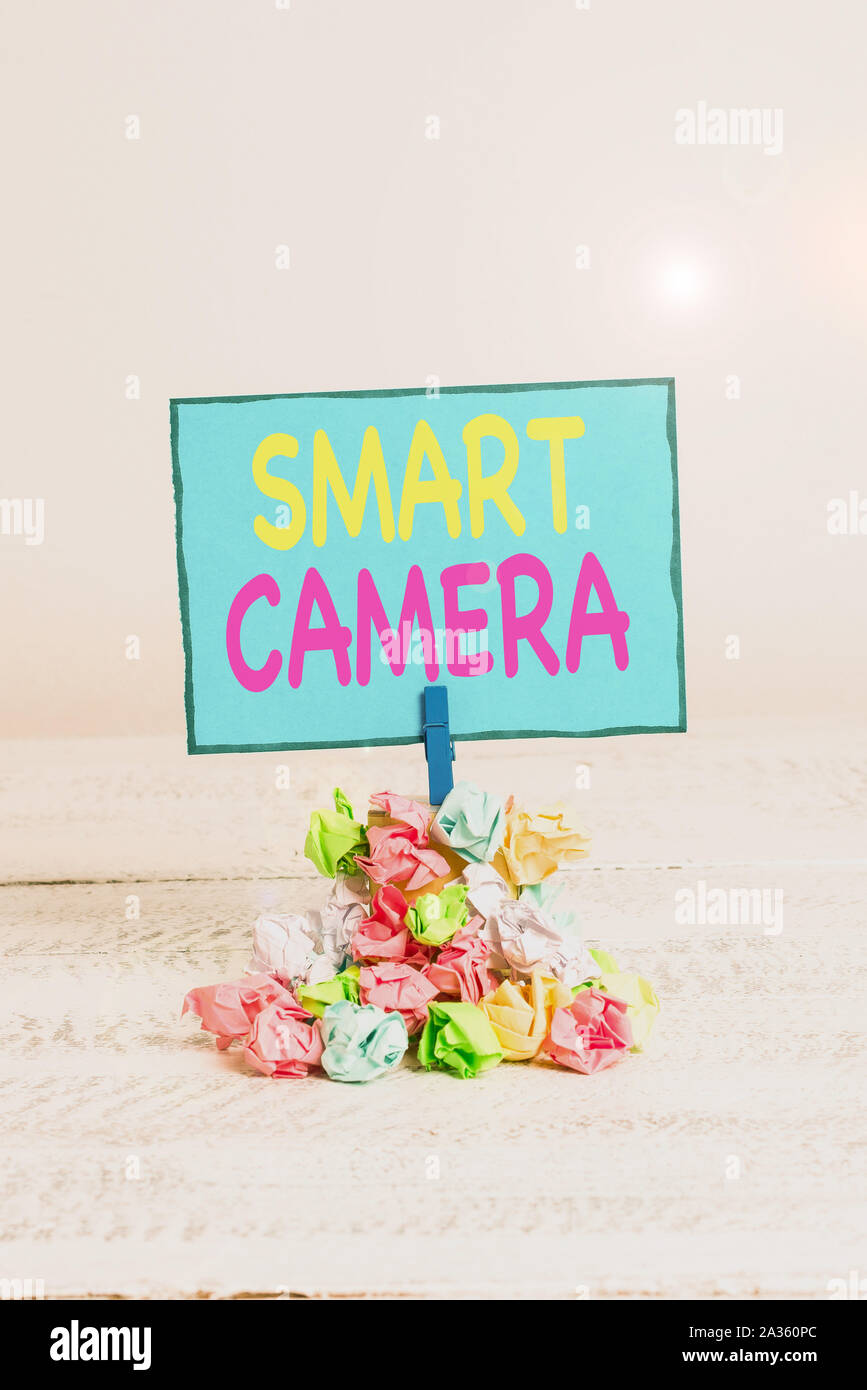 Text sign showing Smart Camera. Business photo showcasing individual ...