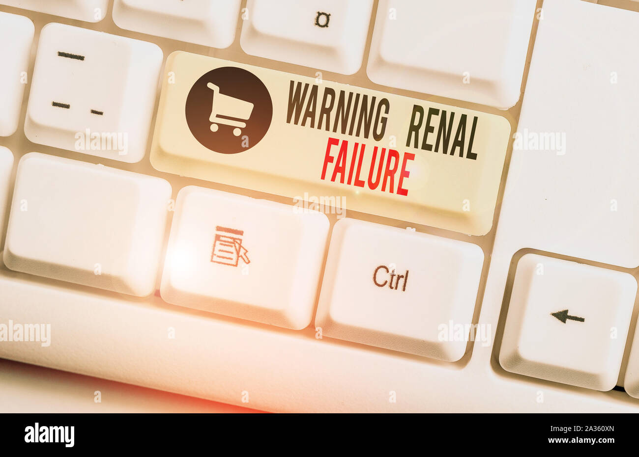 Handwriting text Warning Renal Failure. Conceptual photo stop Filtering Excess Waste Acute ...