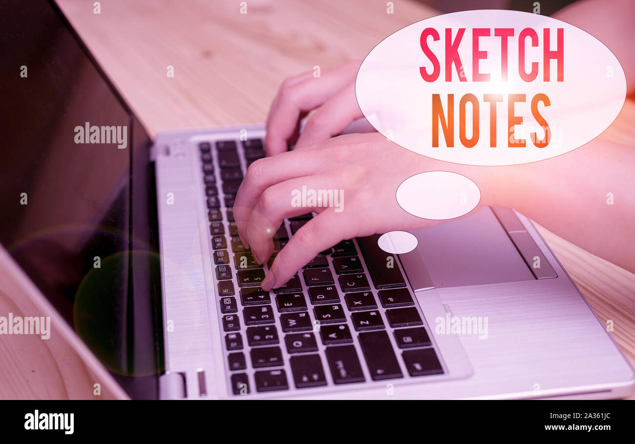 Word writing text Sketch Notes. Business photo showcasing visual ...