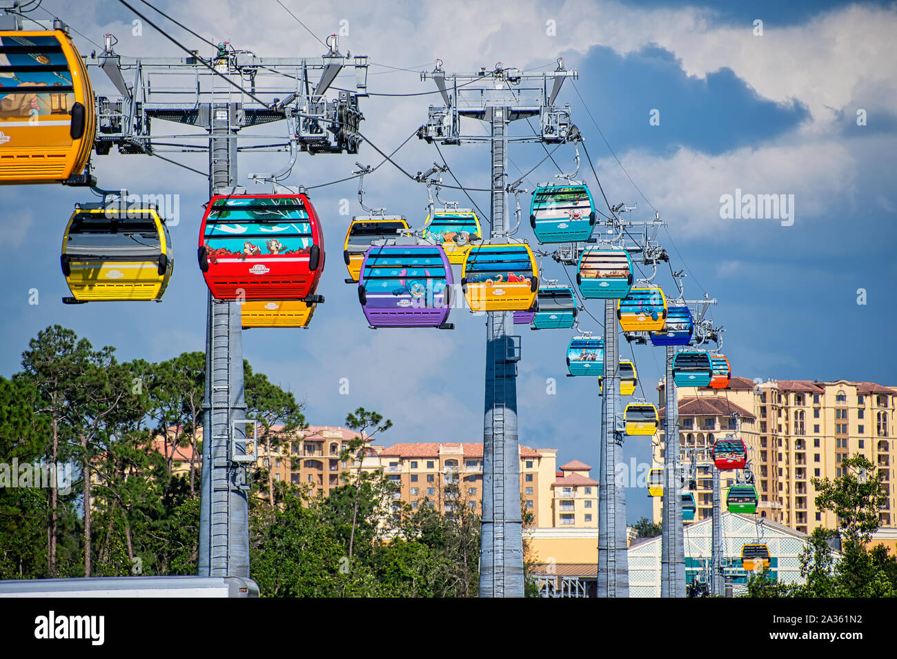 New Disney Skyliner cable car system at Disney World Stock Photo - Alamy