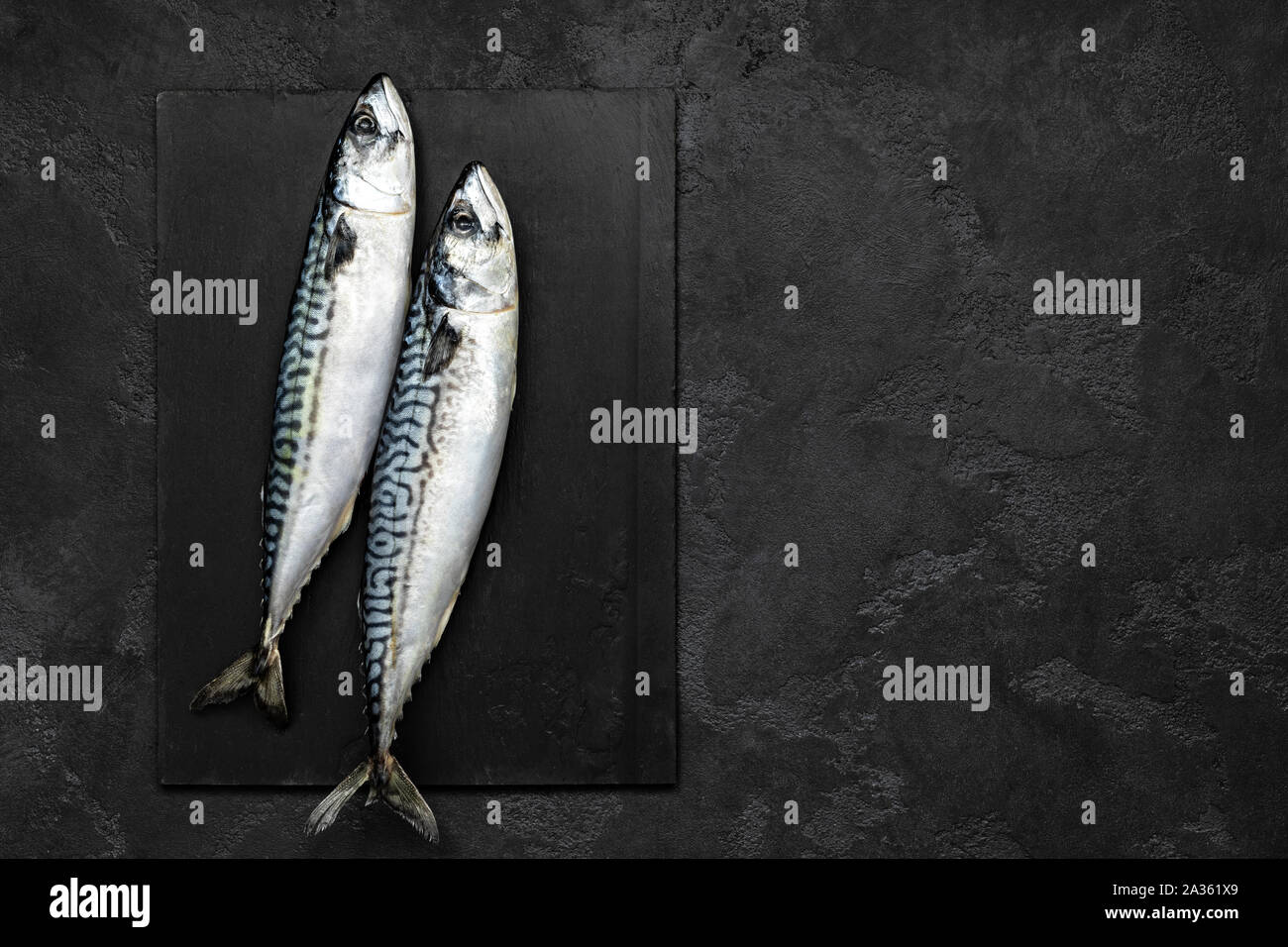 Mackerel. Fresh raw fish, top view, flat lay Stock Photo - Alamy