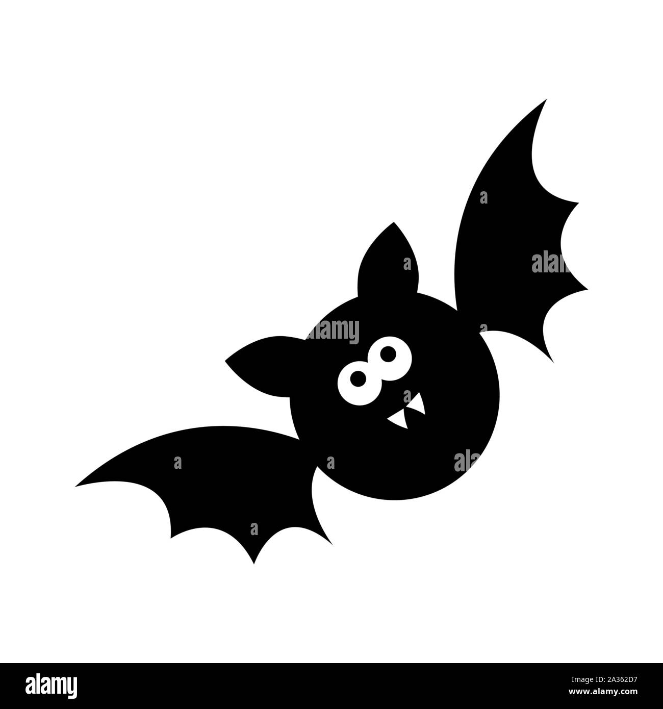 Cute cartoon flying bat Black and White Stock Photos & Images - Alamy