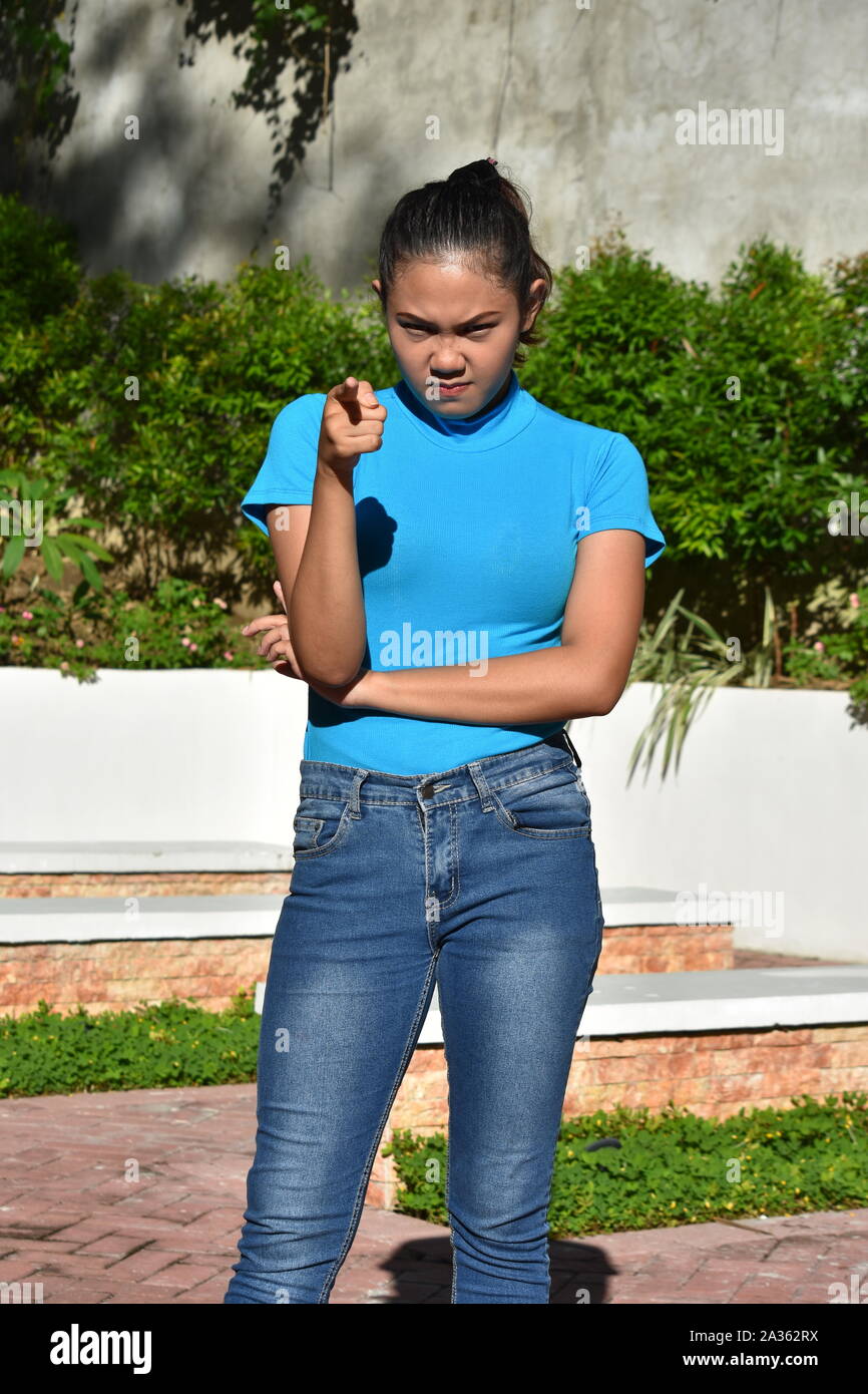 An An Angry Adult Female Stock Photo - Alamy