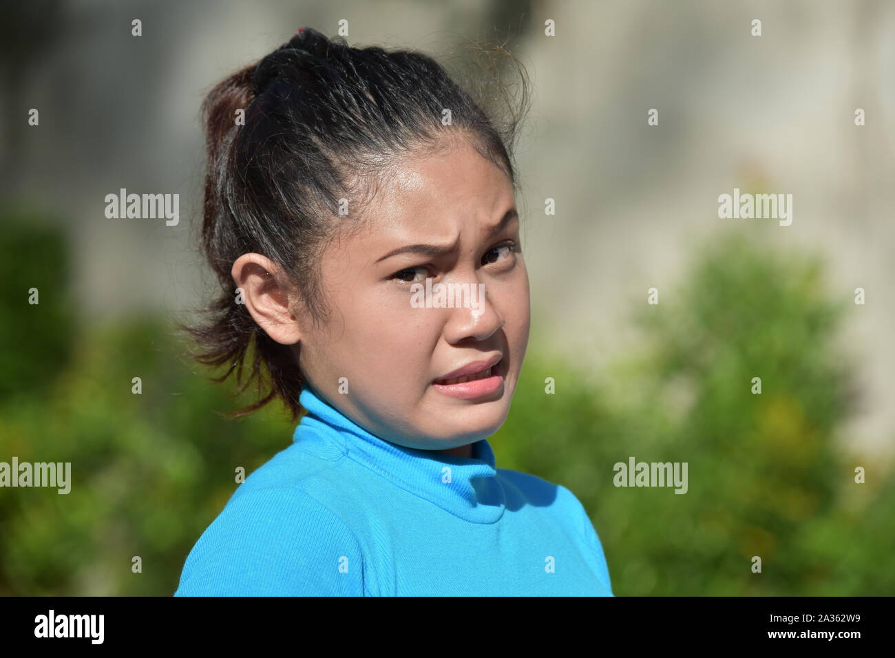 An A Confused Adult Female Stock Photo - Alamy