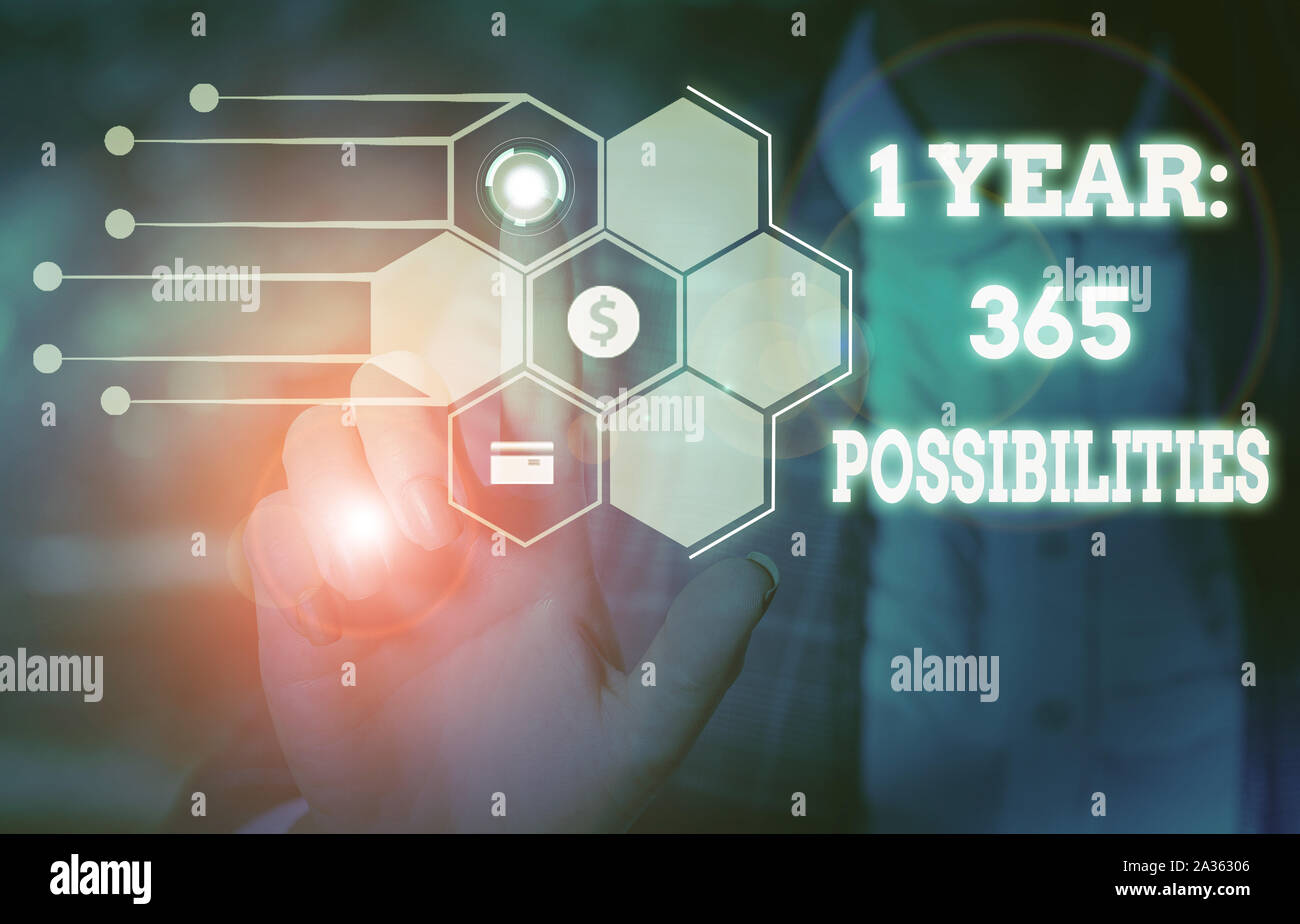 Handwriting text writing 1 Year 365 Possibilities. Conceptual photo ...