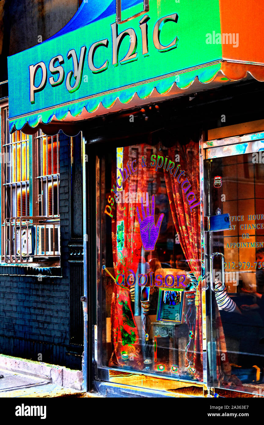 Abstract psychic storefront window Stock Photo - Alamy