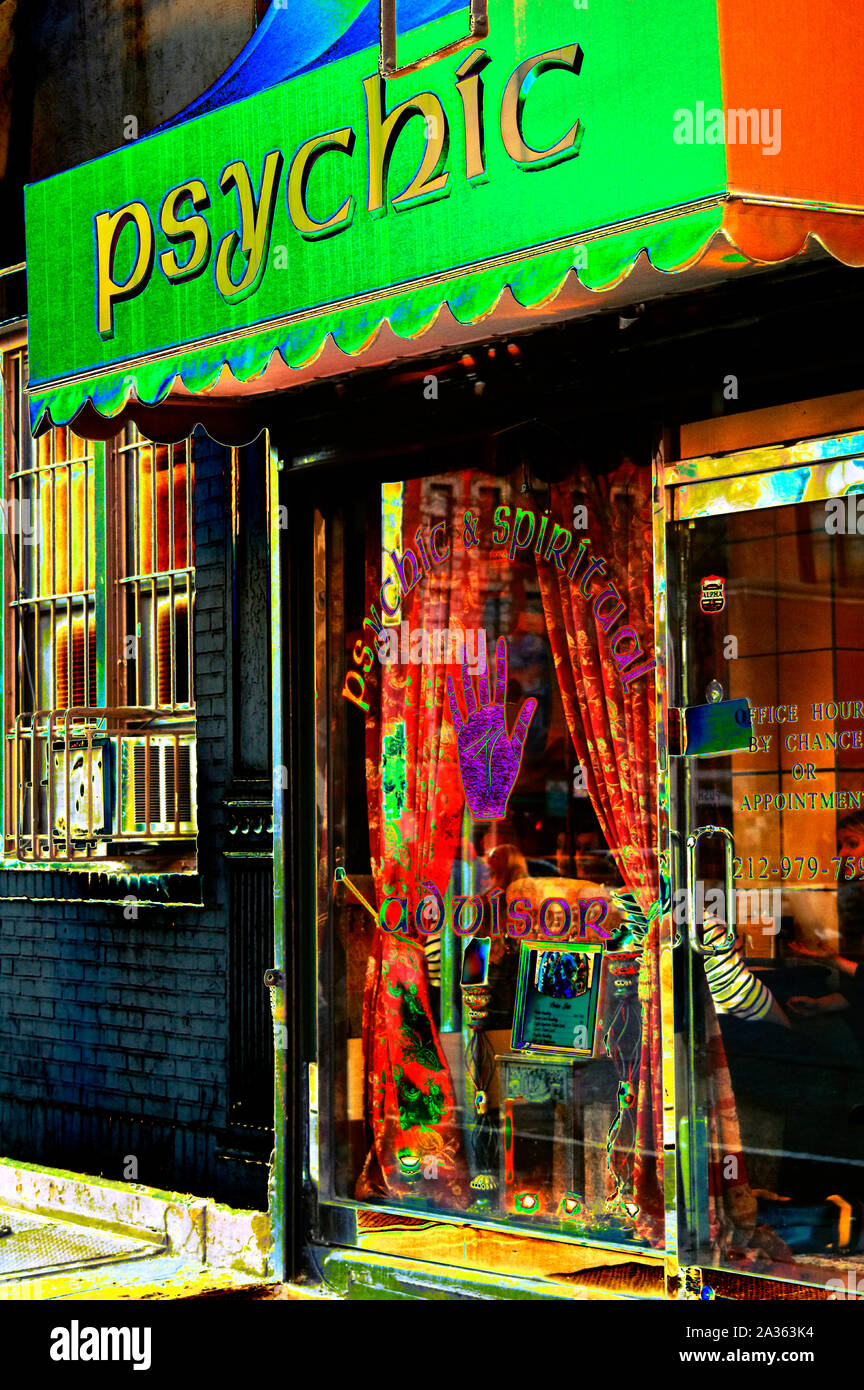 Abstract psychic storefront window Stock Photo - Alamy