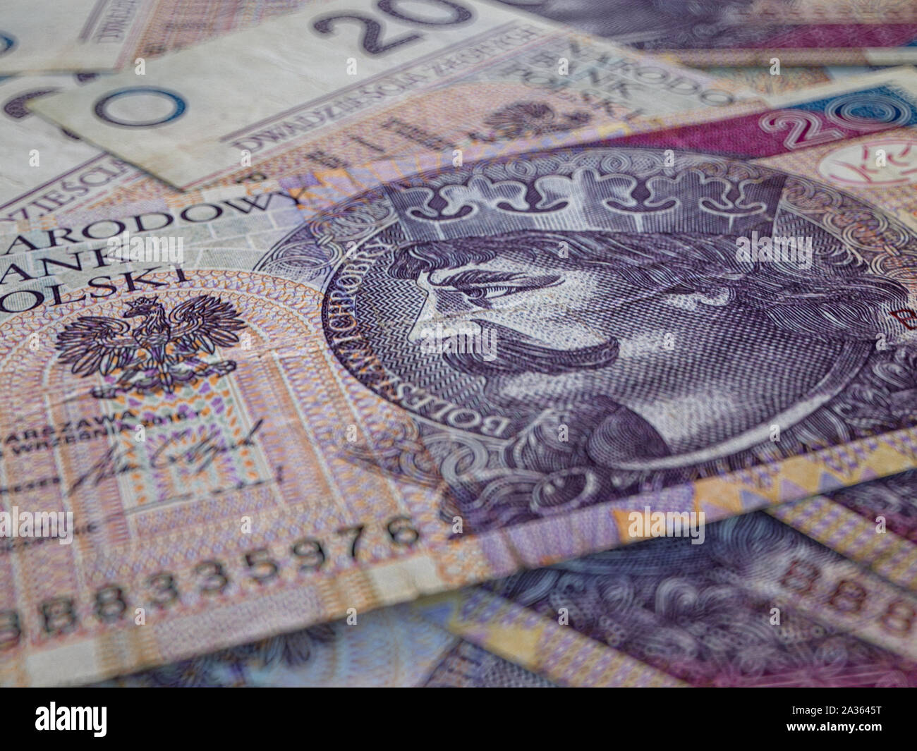 Currency of Poland. Business background. Warsaw. PLN. Polish zloty ...