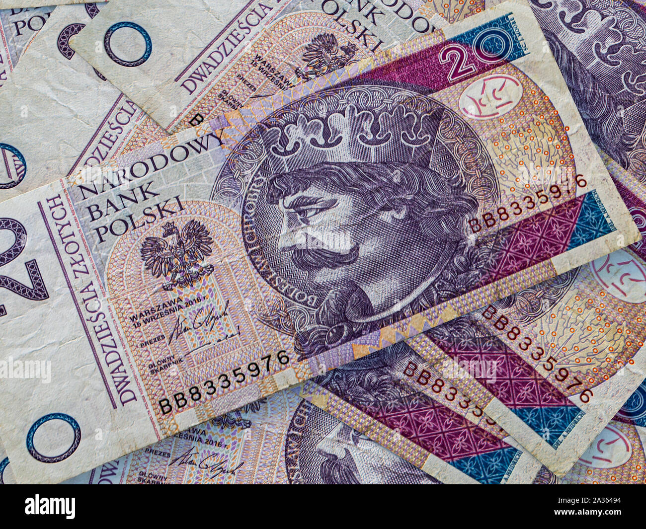 Currency of Poland. Business background. Warsaw. PLN. Polish zloty ...