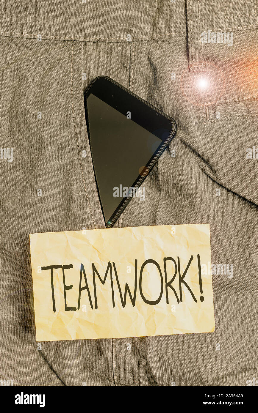 Writing note showing Teamwork. Business concept for combined action of ...