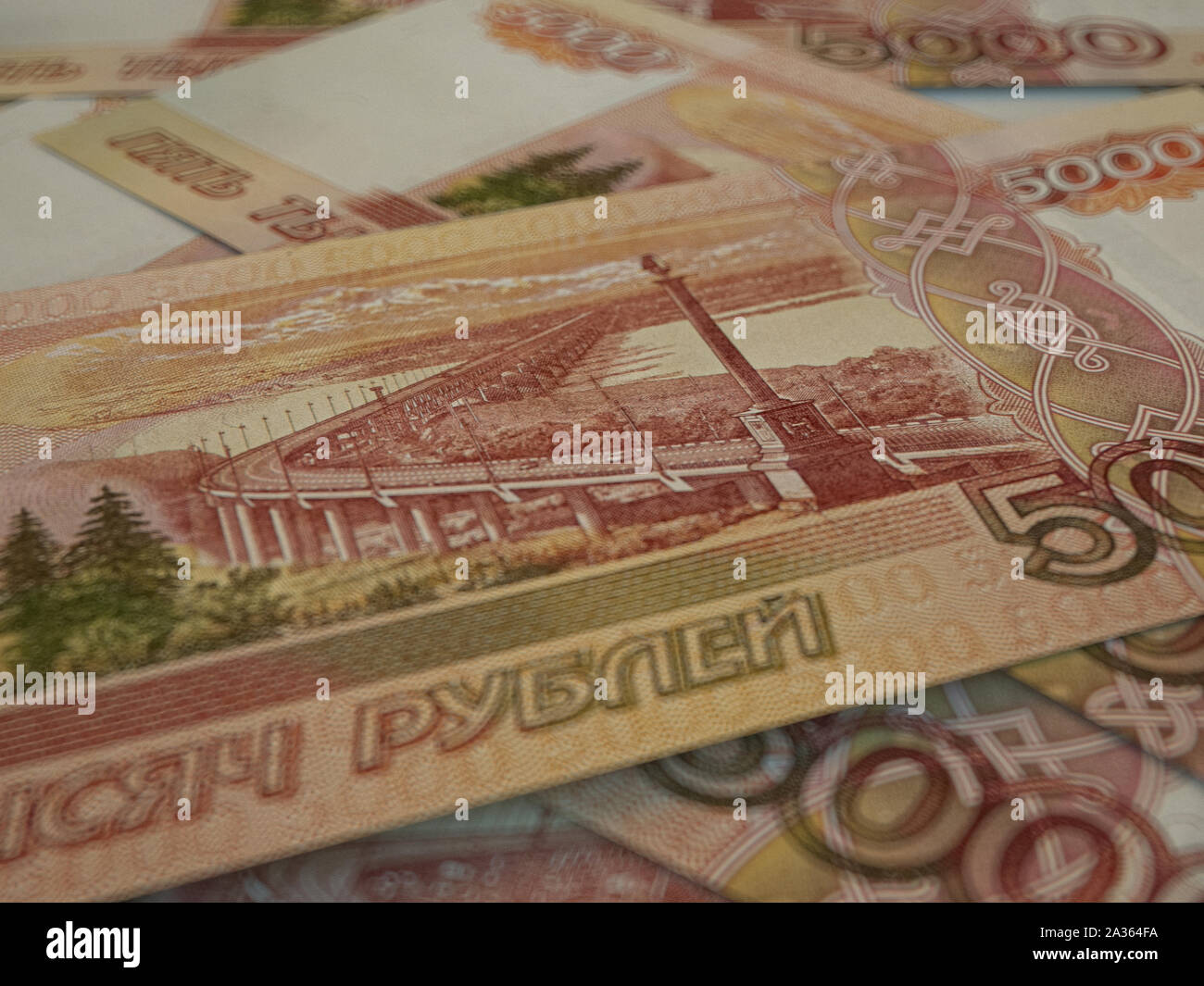 Russian currency. Russian Federation Ruble. Finance background. Closeup ...