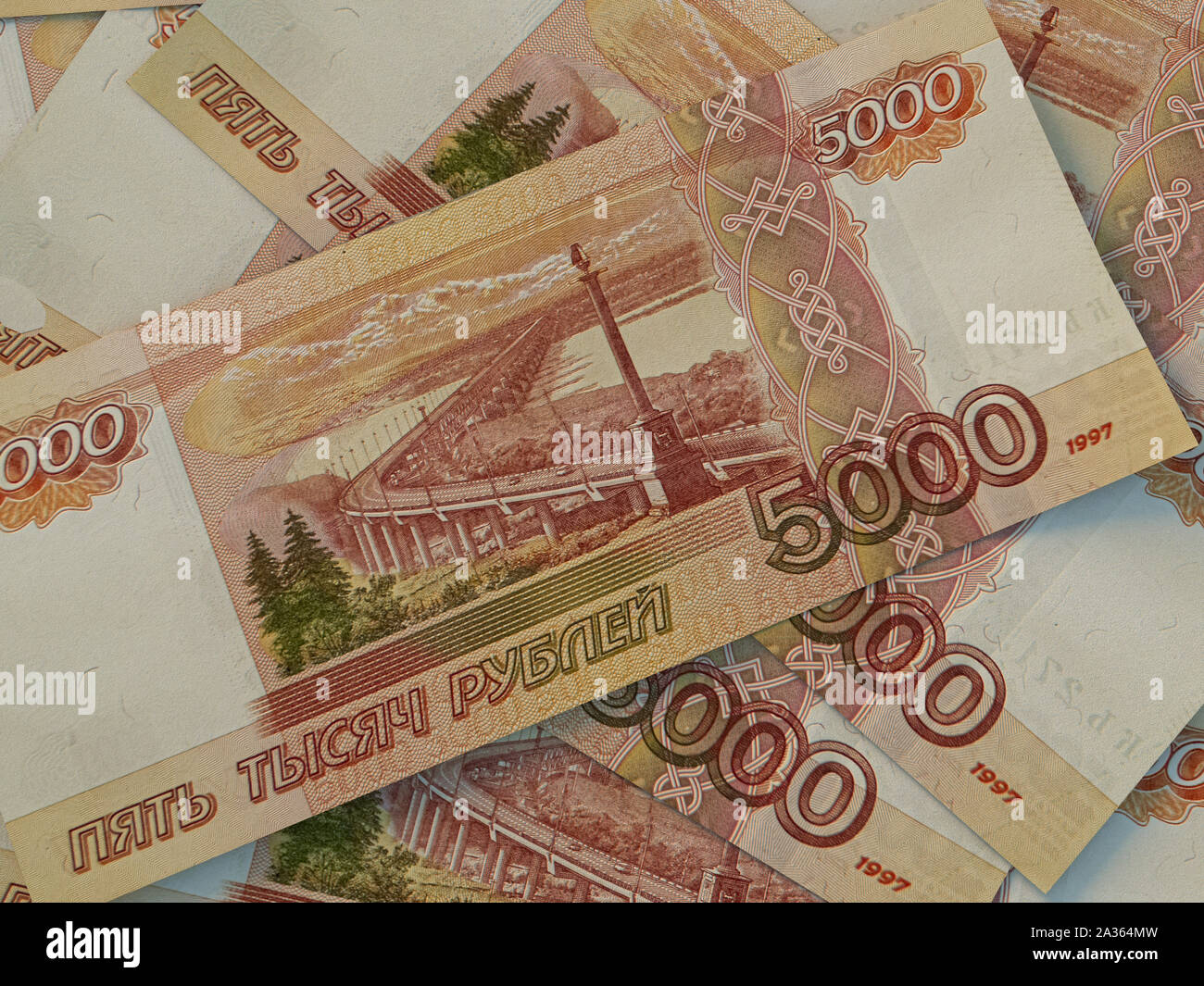 Russian currency. Russian Federation Ruble. Finance background. Closeup ...