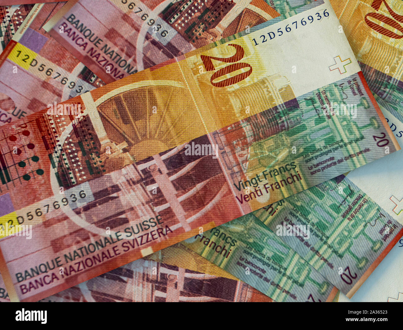 Currency of Switzerland. Finance background. Zurich. CHF. Swiss Franc ...