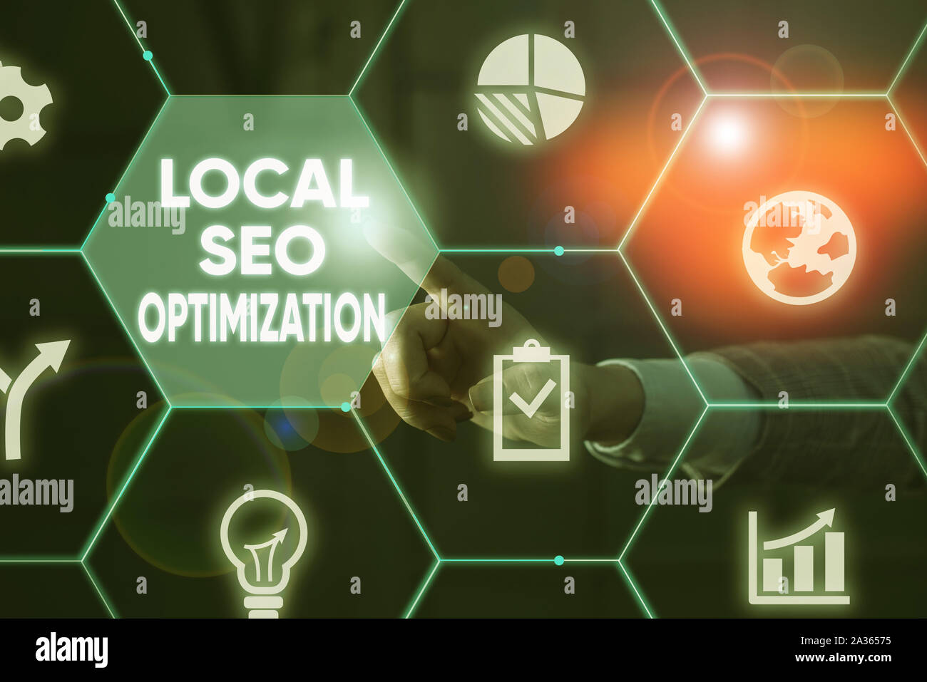Writing note showing Local Seo Optimization. Business concept for ...