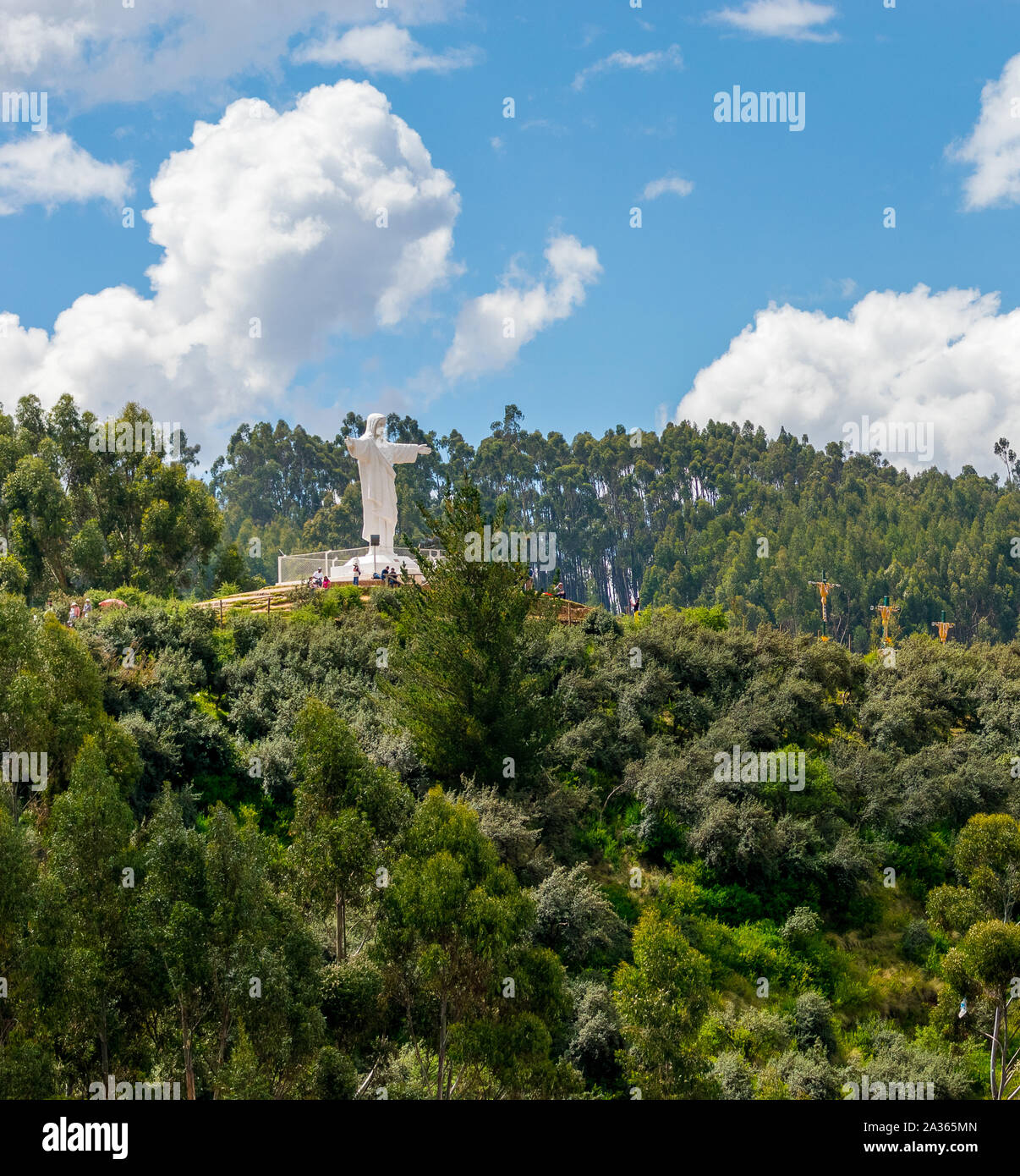 Cusco, Peru - 05/24/2019: Giant Christ statue perched above the city of ...