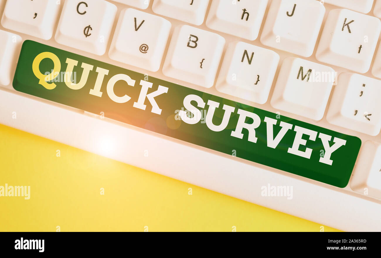 Writing note showing Quick Survey. Business concept for questionnaire ...