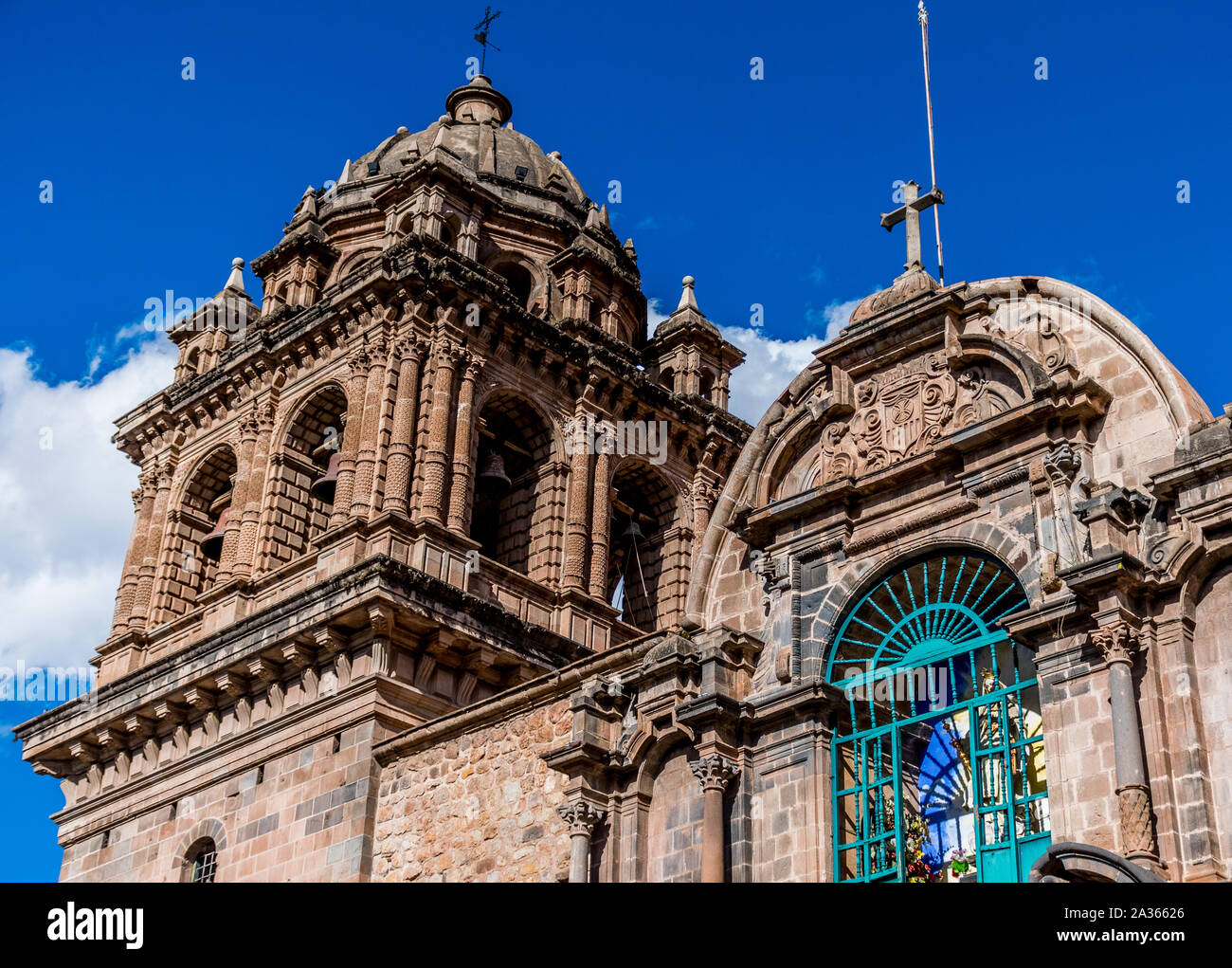 La Merced colonial bell tower detail in Cusco, Peru Stock Photo - Alamy