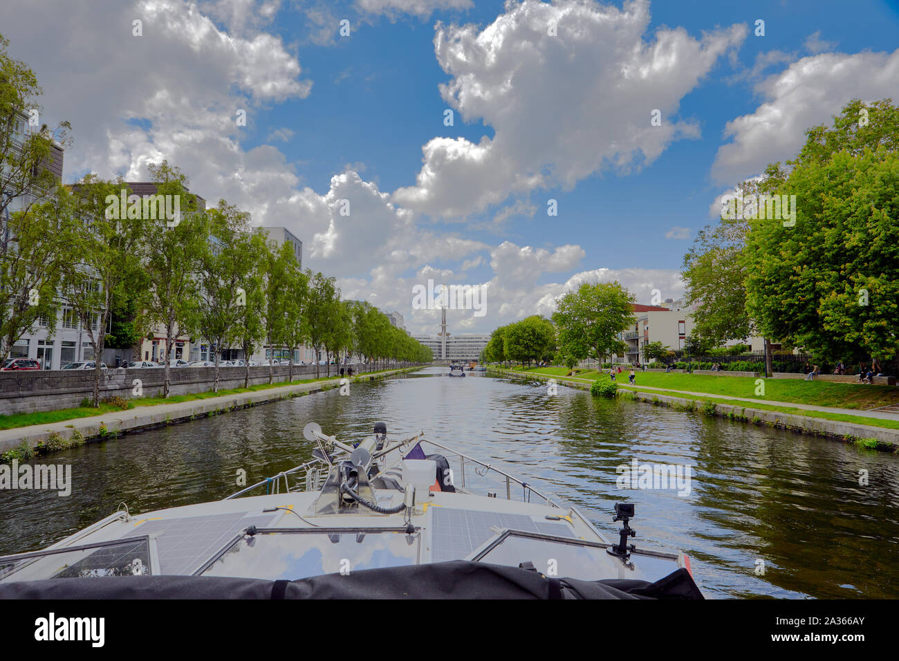 Image of the River Vilaine in the city of Rennes, France. Rennes is a ...