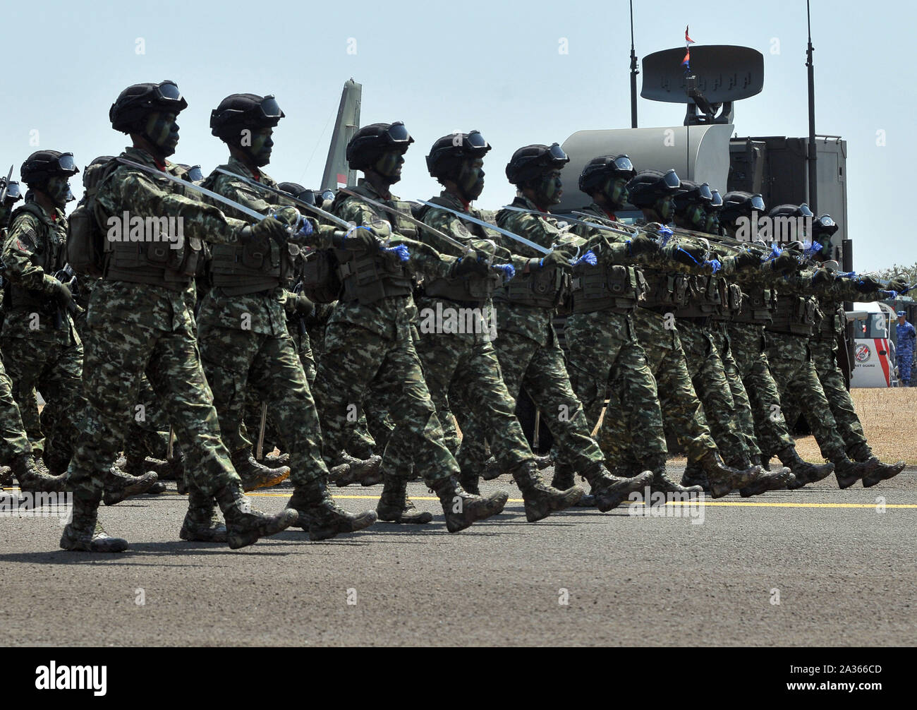Jakarta, Indonesia. 5th Oct, 2019. Indonesian Army soldiers march ...