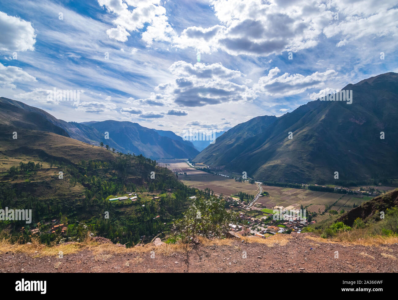 Sacred Valley, Peru - 05/21/2019: Entrance to the ancient Inca Valley ...
