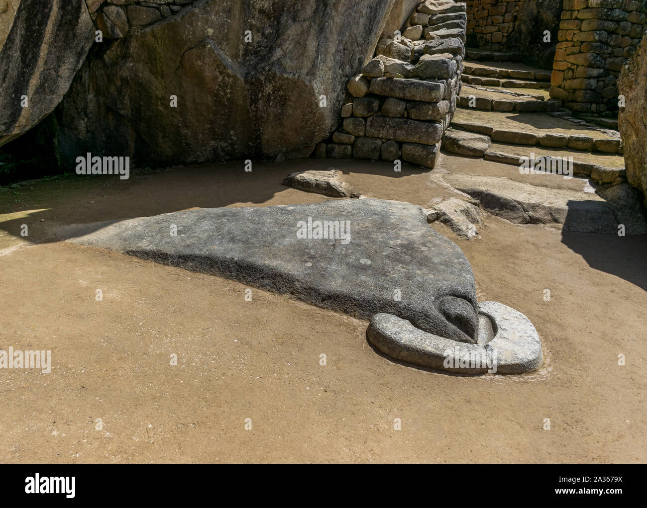 Machu Picchu, Peru - 05/21/2019: Temple of the Condor at the Inca site ...