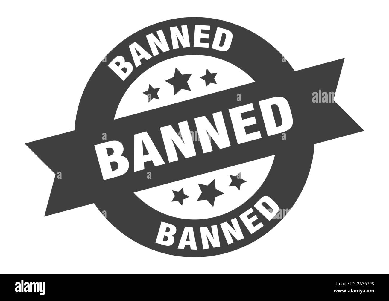 banned sign. banned black round ribbon sticker Stock Vector Image & Art ...