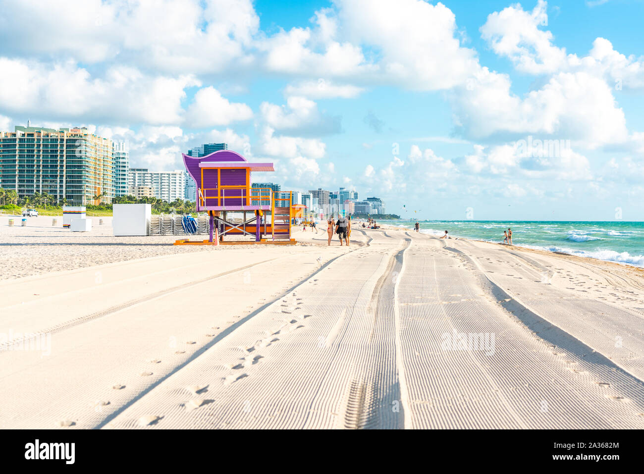Colorful Lifeguard Tower in South Beach, Miami Beach, Florida Stock ...