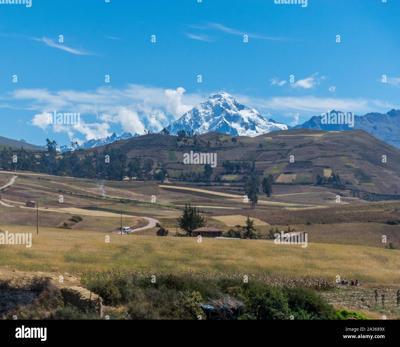 Sacred Valley, Peru - 05/21/2019: The inescapable snow peaked Andes in ...