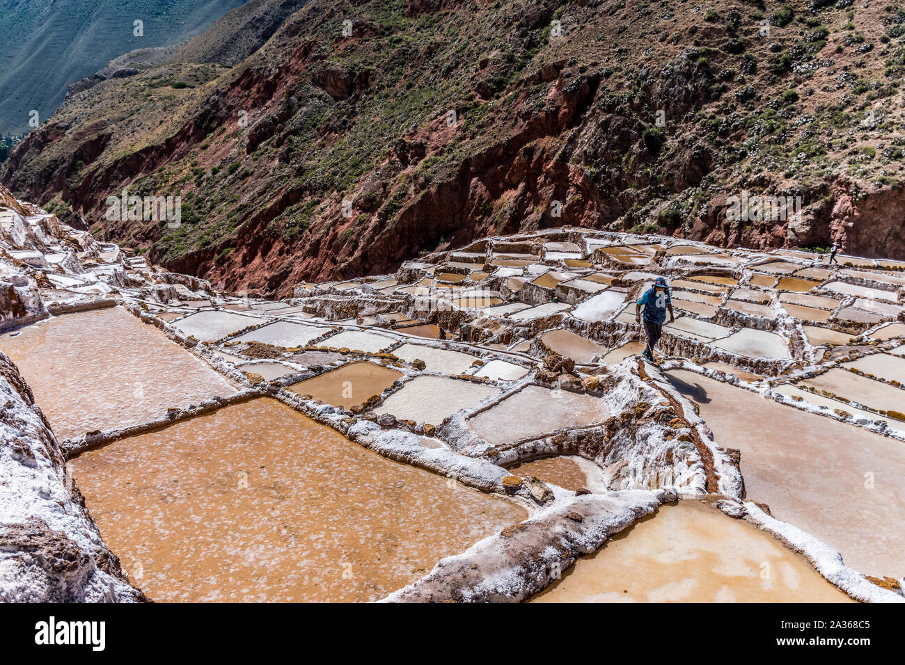 Sacred Valley, Peru - 05/21/2019: The ancient salt mines of Maras, Peru ...