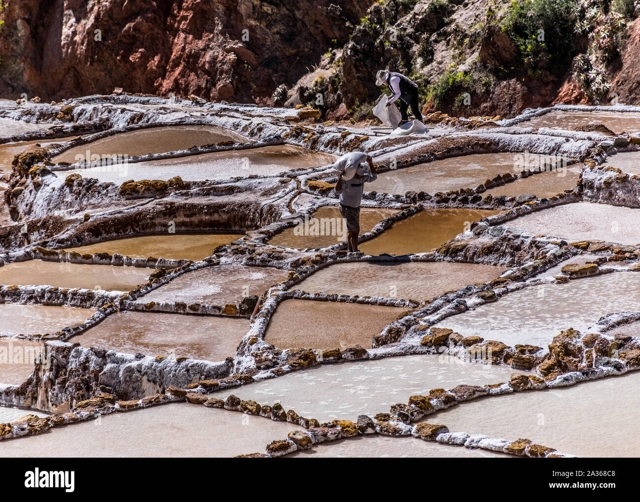 Sacred Valley, Peru - 05/21/2019: The ancient salt mines of Maras, Peru ...