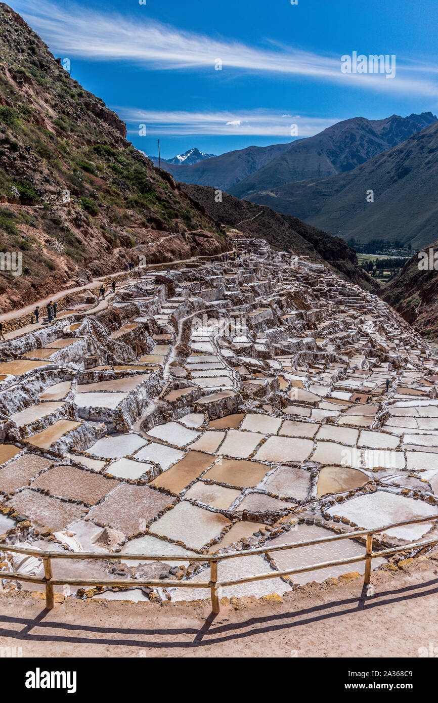 Sacred Valley, Peru - 05/21/2019: The ancient salt mines of Maras, Peru ...