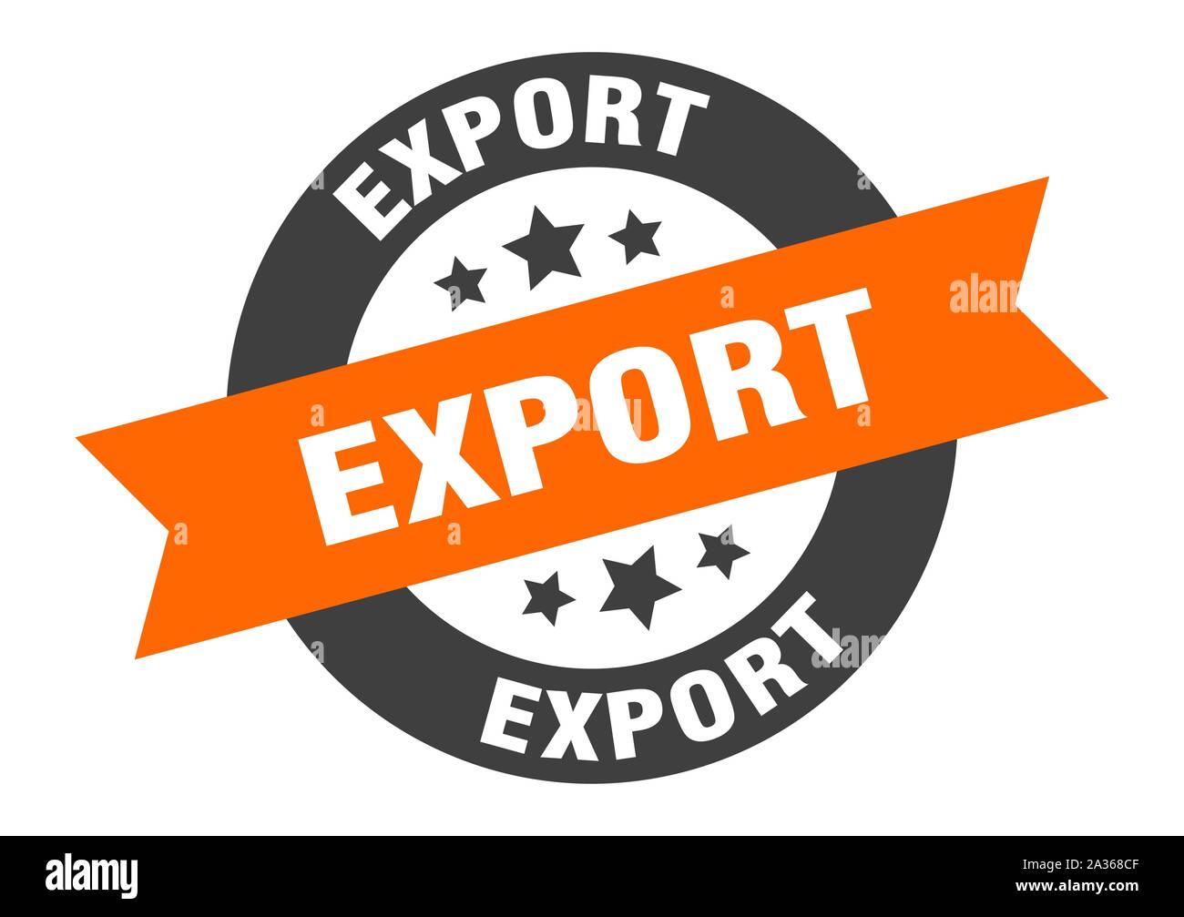 export sign. export orange-black round ribbon sticker Stock Vector ...